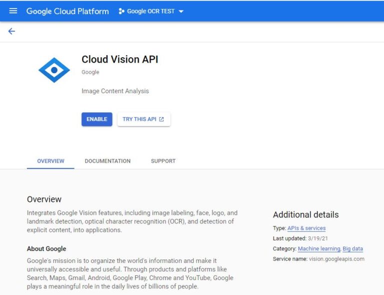 【Google OCR】Google Cloud Vision APIで文字認識をできるように設定
